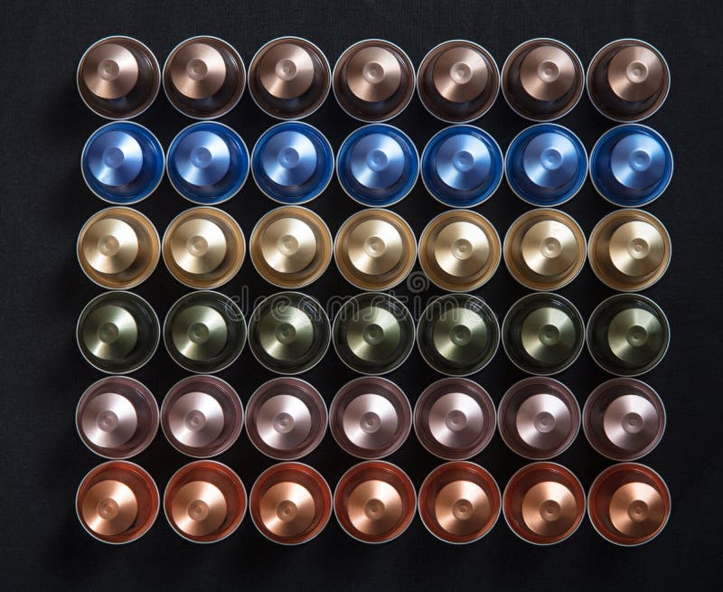 Espresso Coffee Pods Isolated on White Background, Closeup View with ...