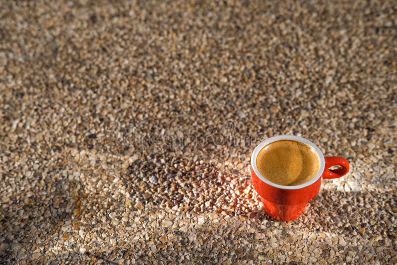 Espresso coffee in red cup stock image. Image of food - 99768545