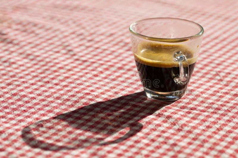 Espresso Coffee and Shadow Beam Stock Photo - Image of breakfast, short ...