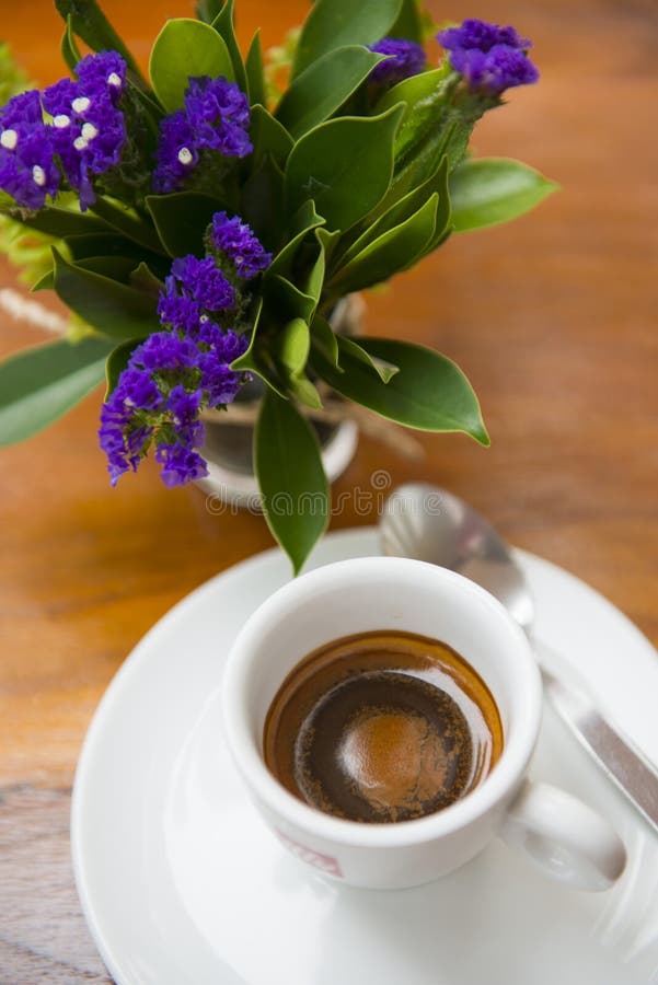 Espresso Coffee in Small Mug Stock Image - Image of flora, caffeine ...