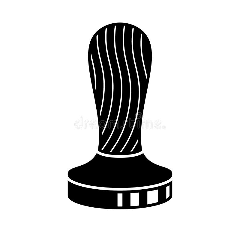 Espresso Coffee Tamper Silhouette Vector Illustration in Black Style ...