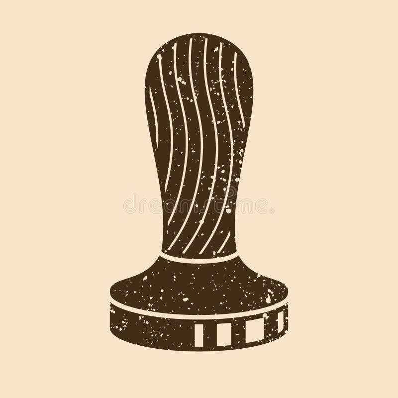 Espresso Coffee Tamper Silhouette Vector Illustration Vintage Style ...