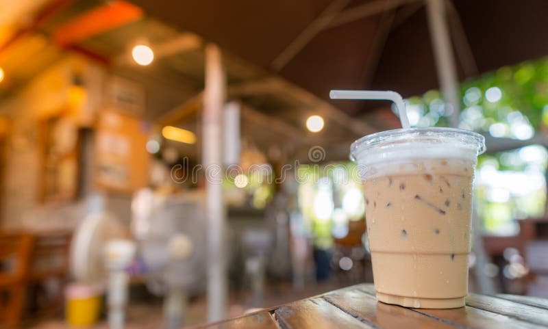 Espresso Coffee on Wood Table in Coffee Shop. Stock Image - Image of ...