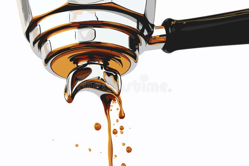 Espresso Extracted through Bottomless Portafilter Sto Isolated Vector ...