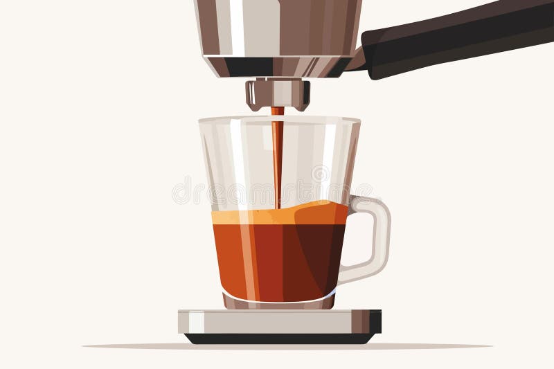 Espresso Extracted through Bottomless Portafilter Sto Isolated Vector ...