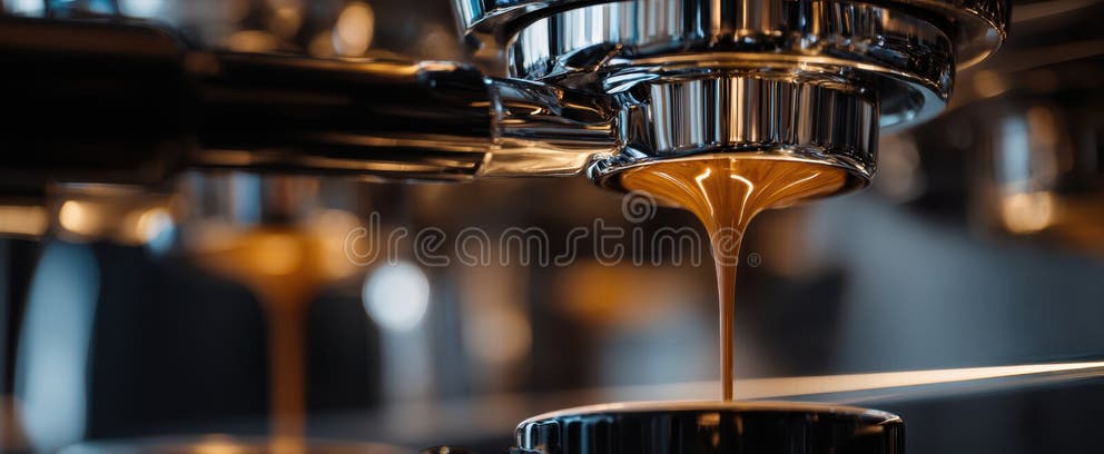The Espresso Extraction Process Showcasing Rich Liquid Flow and ...
