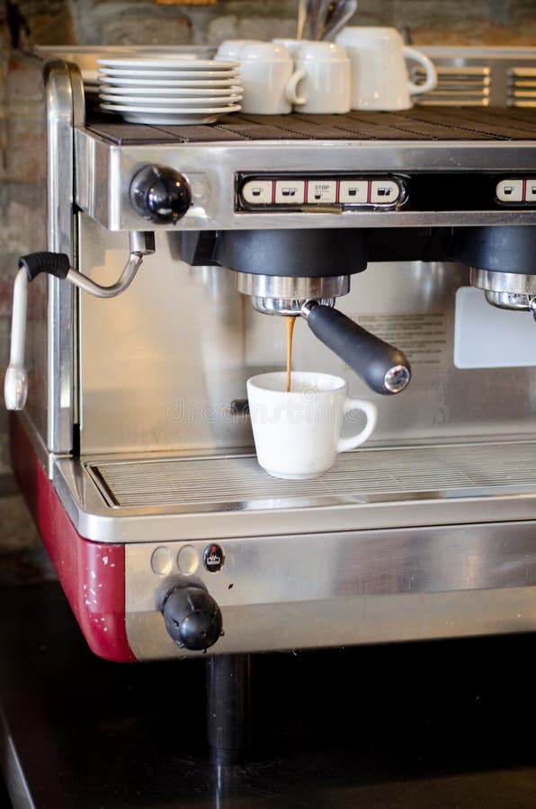 Espresso Machine in the Coffee House Stock Image - Image of mugs ...