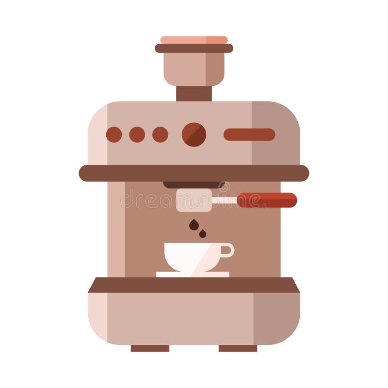 Espresso Machine Flat Clipart Vector Illustration Stock Vector ...