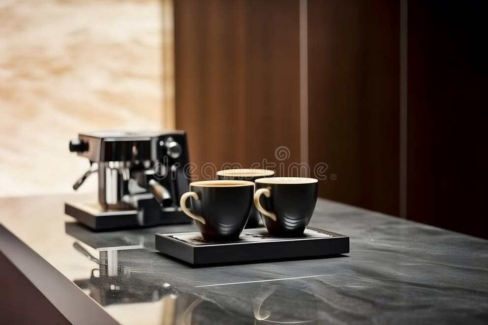 Espresso Machine Making Fresh Coffee. Neural Network AI Generated Stock ...