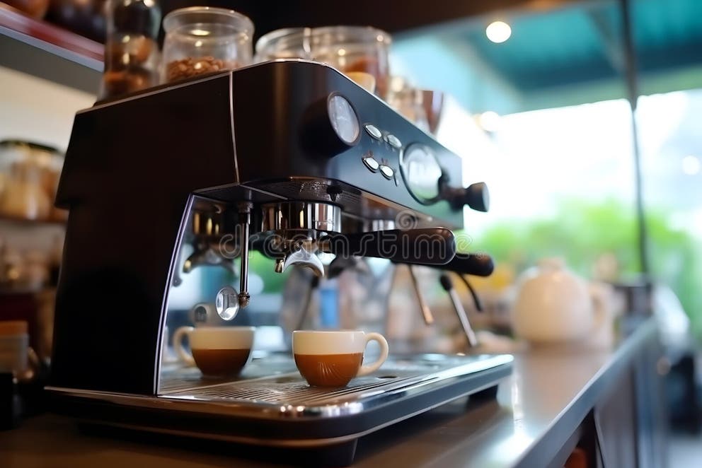 Espresso Machine Making Fresh Coffee. Neural Network AI Generated Stock ...