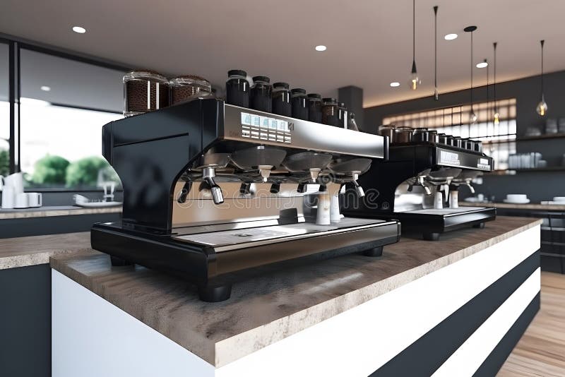 Espresso Machine Making Fresh Coffee. Neural Network AI Generated Stock ...