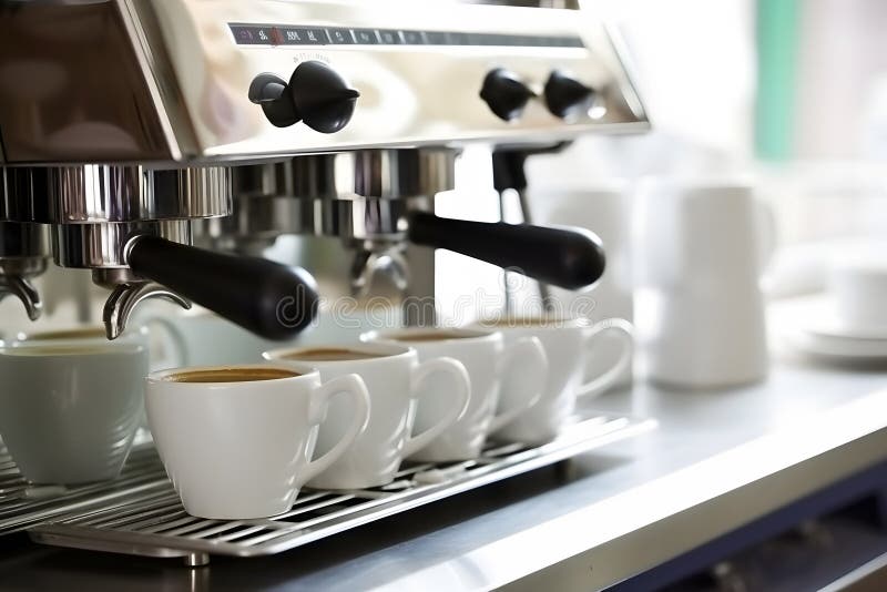 Espresso Machine Making Fresh Coffee. Neural Network AI Generated Stock ...