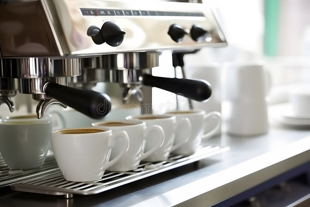 Espresso Machine Making Fresh Coffee. Neural Network AI Generated Stock ...