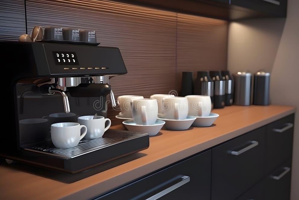 Espresso Machine Making Fresh Coffee. Neural Network AI Generated Stock ...