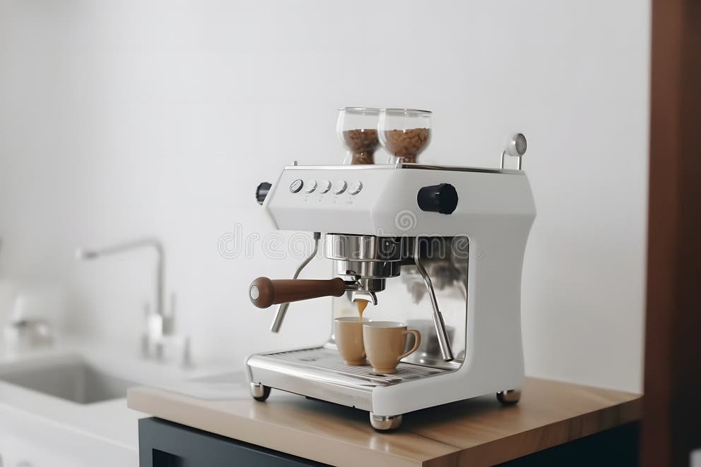 Espresso Machine Making Fresh Coffee. Neural Network AI Generated Stock ...
