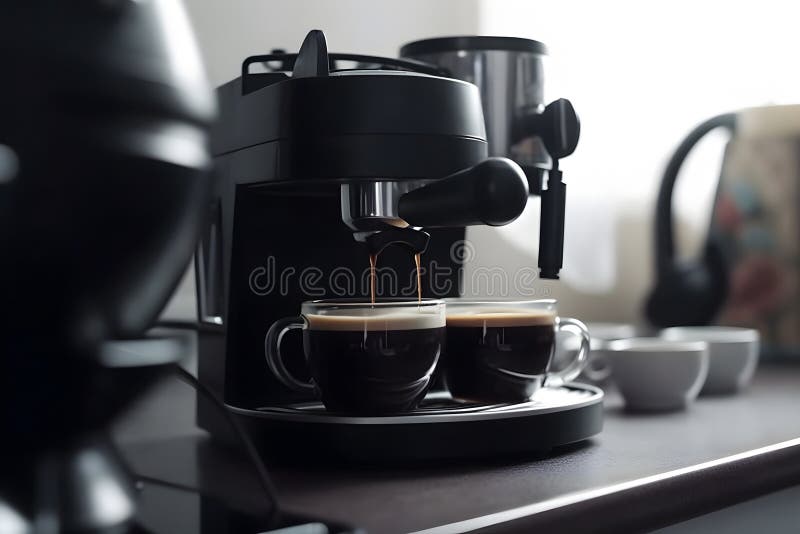 Espresso Machine Making Fresh Coffee. Neural Network AI Generated Stock ...