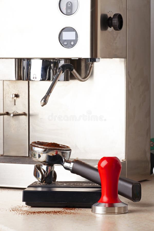 Espresso Machine Pouring Espresso Stock Photo - Image of home, beverage ...