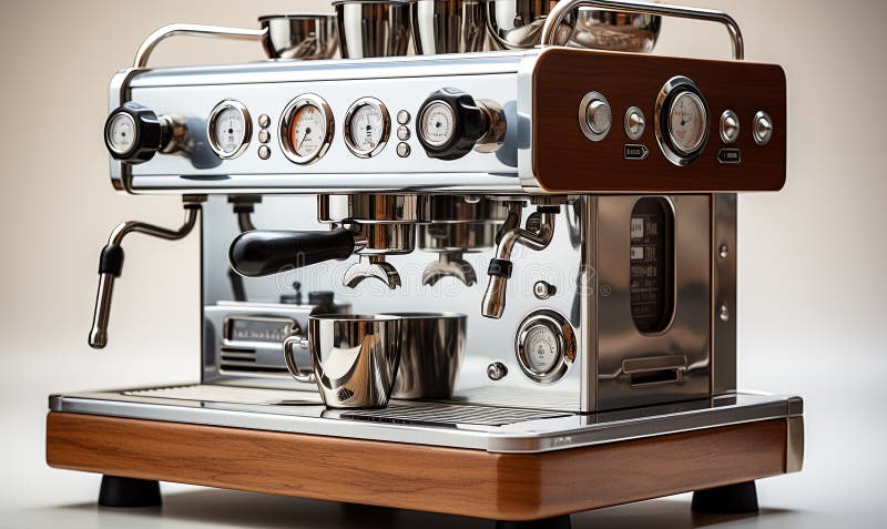 Espresso Machine on Wooden Stand Stock Image - Image of drink, beverage ...