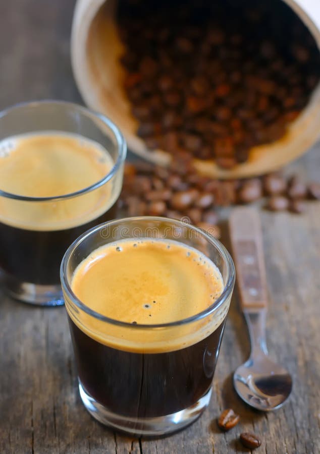 Espresso and Roasted Coffee Beans Stock Image - Image of warm, arabica ...