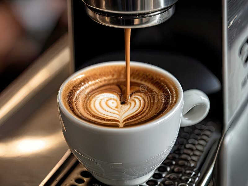 Espresso Shot Being Pulled with Rich Crema Forming on the Surface Stock ...