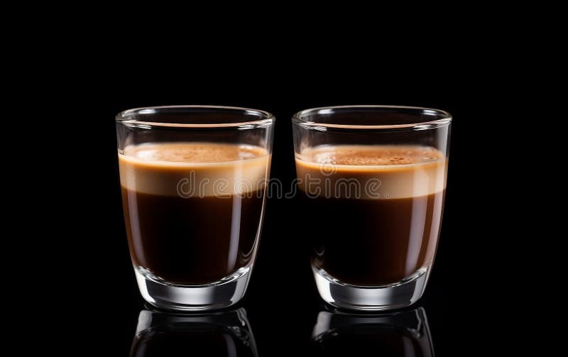 Espresso Shot on Black Background Stock Illustration - Illustration of ...