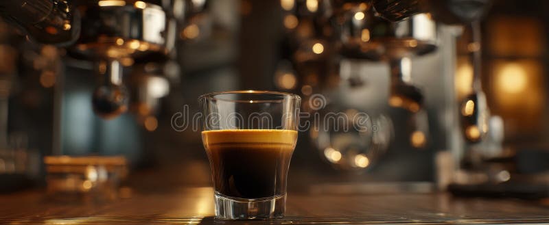 The Espresso Shot Captured in a Cozy Coffee Shop Atmosphere.AI ...