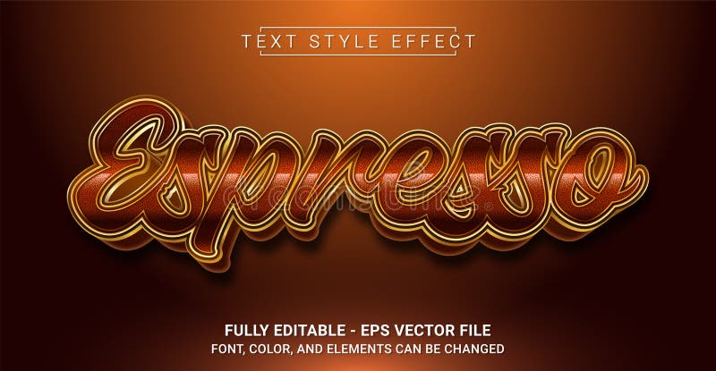 Espresso Text Style Effect. Editable Graphic Text Template Stock Vector ...
