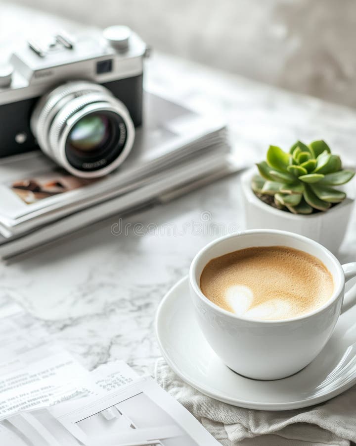 Espresso, Vintage Camera, and Fashion Magazines for a Stylish Coffee ...