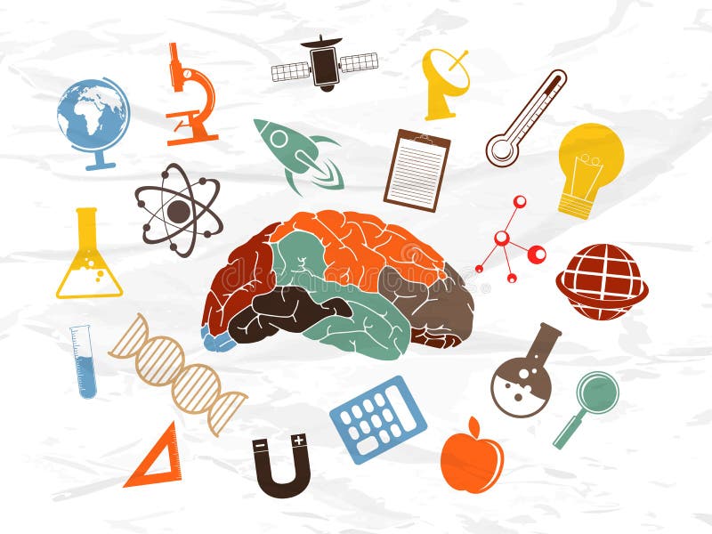 Esprit Humain Avec Le Signe Et Les Symboles De La Science Illustration ...