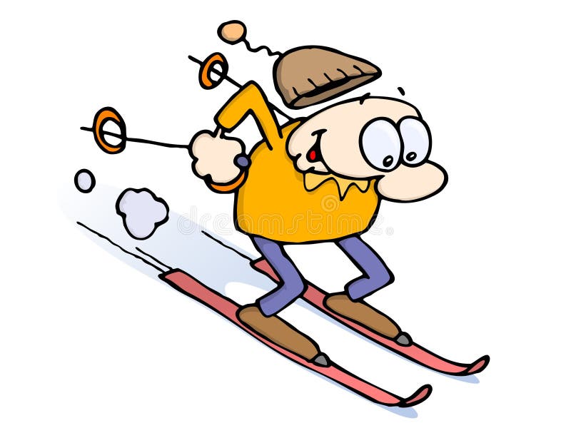 Esquí en declive ilustración del vector. Ilustración de palillos - 7946314