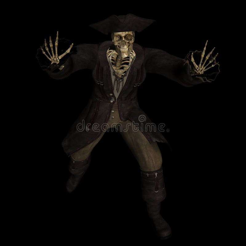 Esqueleto Del Pirata Con La Linterna Ilustración del Vector ...