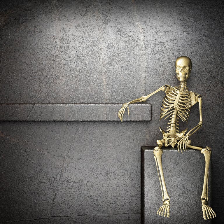 Esqueleto dourado ilustração stock. Ilustração de fundo - 31436000