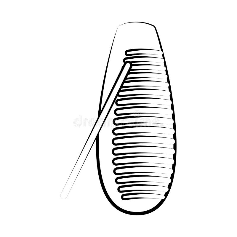 Esquema Aislado Del Guiro Instrumento Musical Ilustración del Vector ...
