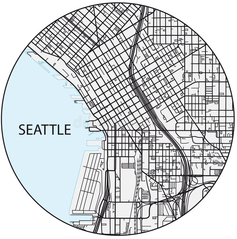 Esquema De Mapa De Ciudad De Seattle Washington Estados Unidos ...