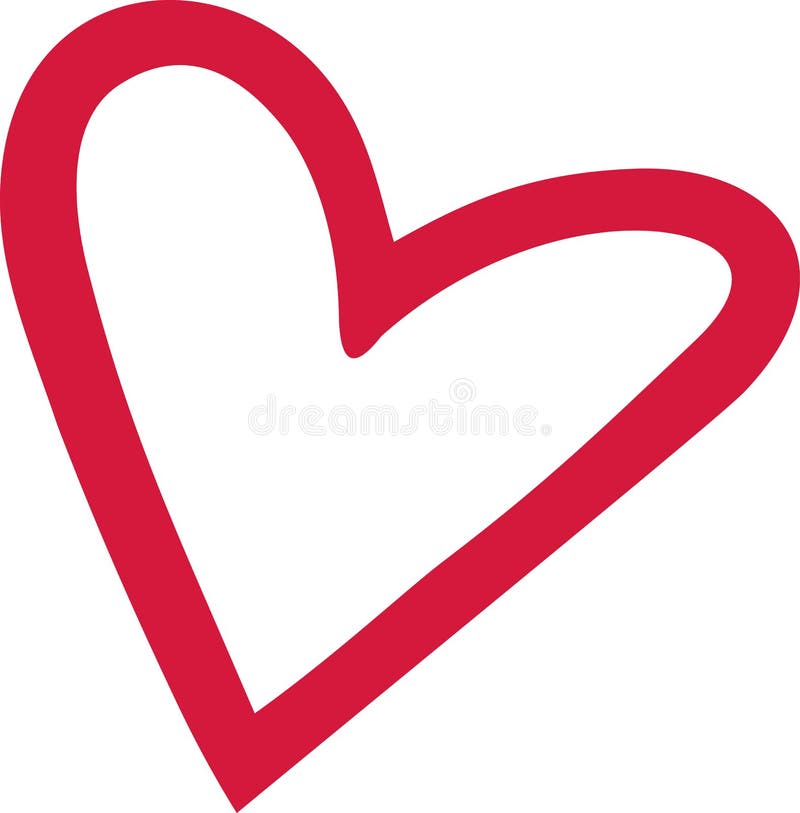 Esquema del corazón lindo ilustración del vector. Ilustración de ...