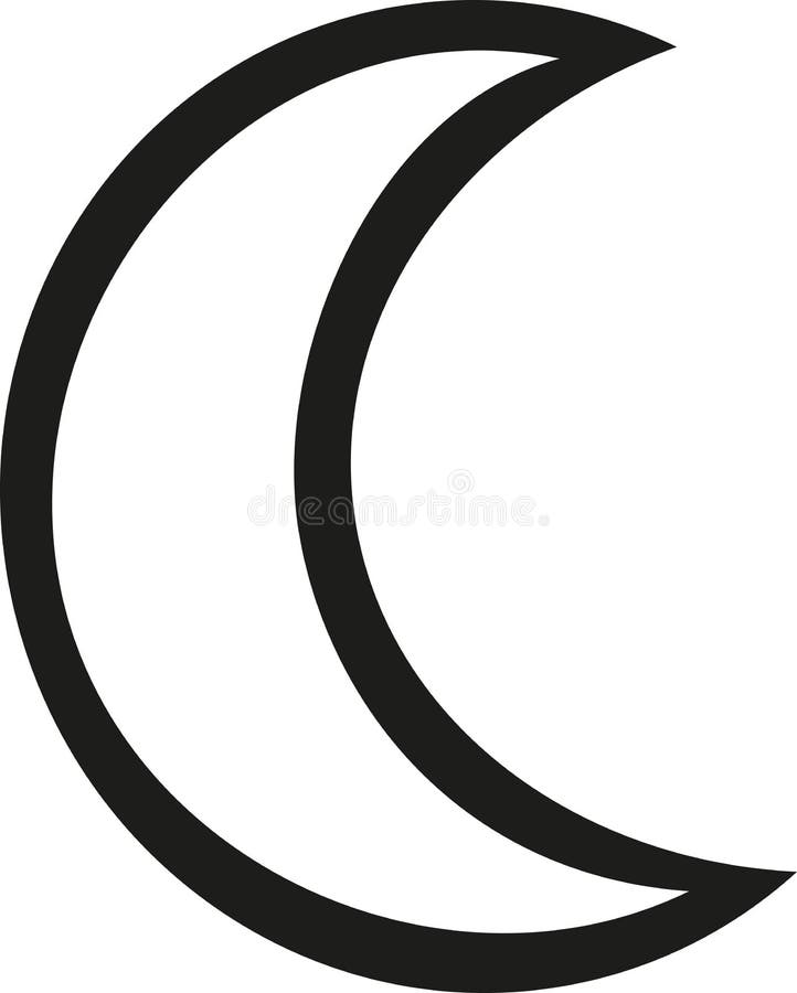 Esquema Del Icono De La Luna Ilustración del Vector - Ilustración de ...