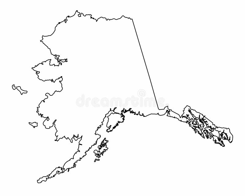 Esquema del mapa de alaska ilustración del vector. Ilustración de ...