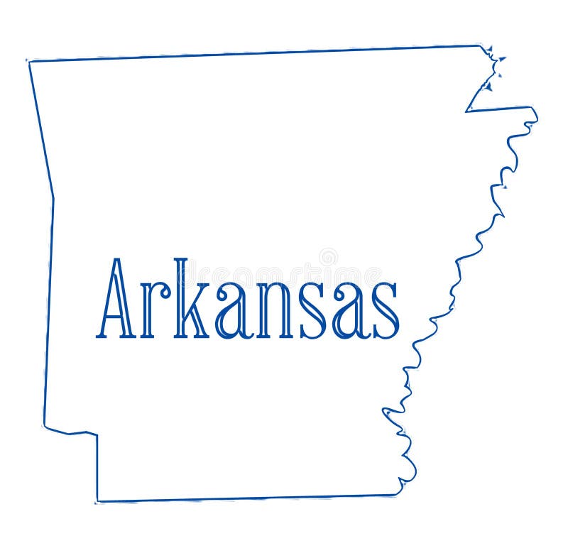 Esquema Del Mapa Del Estado De Arkansas Stock de ilustración ...