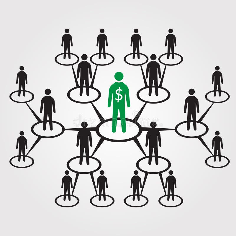 Esquema Del Negocio De La Pirámide, Uno En Millón Stock de ilustración ...