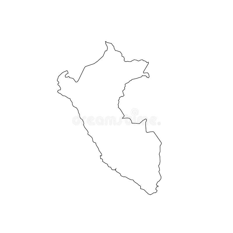 Silueta del mapa de Perú ilustración del vector. Ilustración de ...