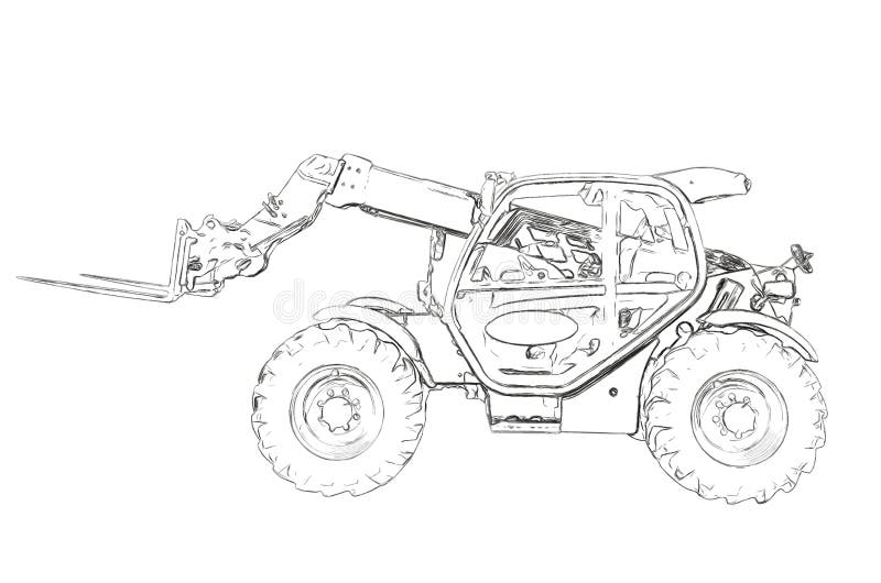 Telehandler Coloring Page Coloring Pages