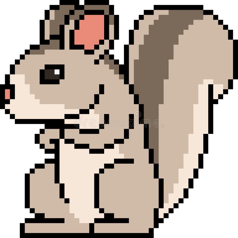 Esquilo Da Arte Do Pixel Do Vetor Ilustração do Vetor - Ilustração de ...