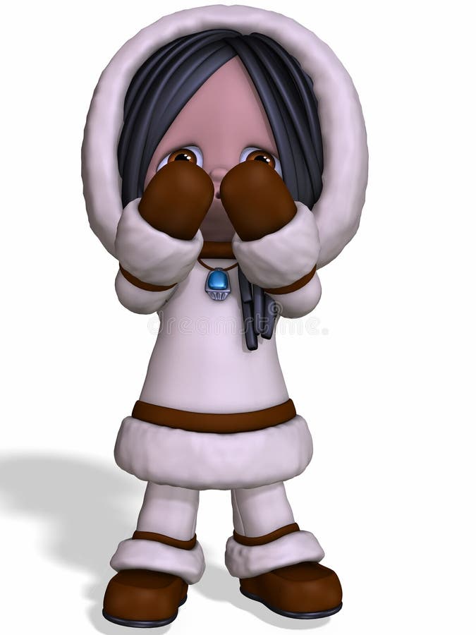 Esquimó de Toon ilustração stock. Ilustração de branco - 5402589