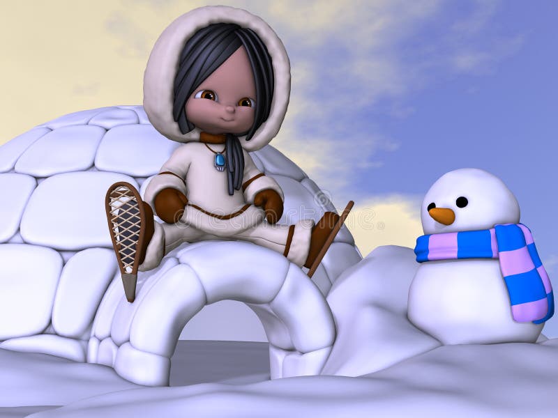 Esquimal de Toon stock de ilustración. Ilustración de cubo - 5402458