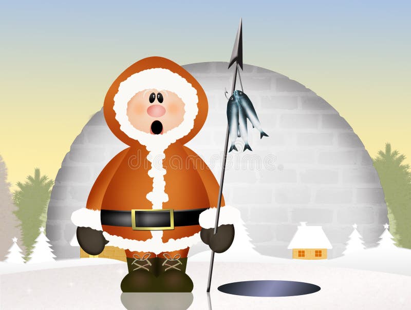 Esquimau drôle illustration stock. Illustration du froid - 46712931