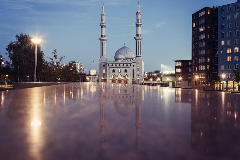 Essalam Mosque. stock image. Image of rotterdam, holland - 49390319