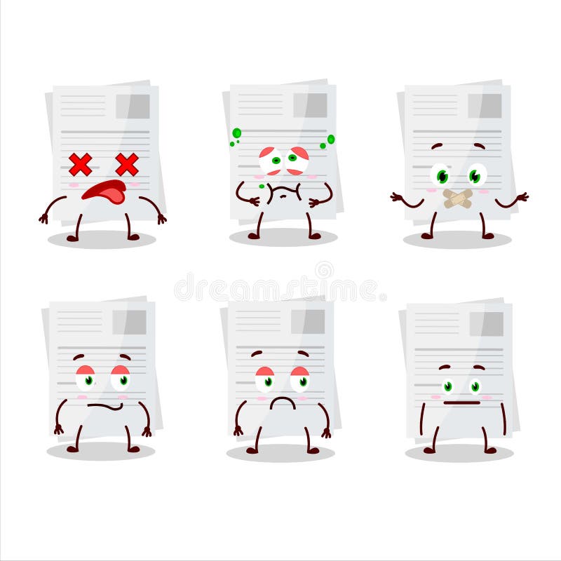 Essay Paper Cartoon Character with Various Angry Expressions Stock ...