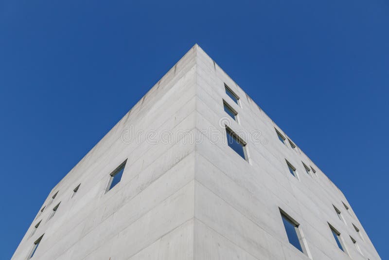 Conic Modern Architecture with Concrete Facade, Random Pattern and Size ...