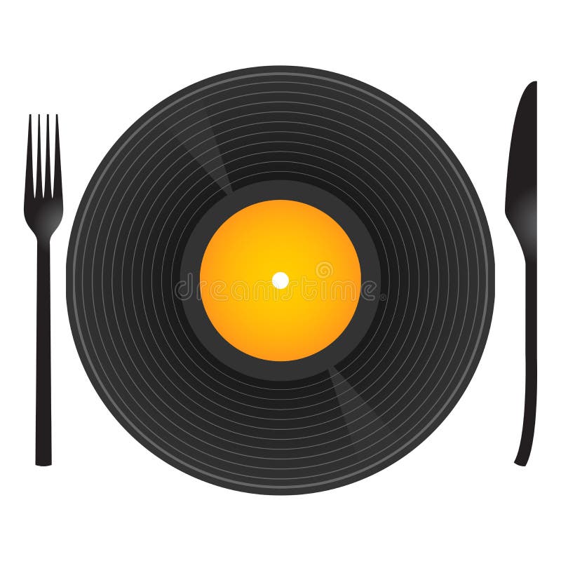 Essen Sie meine Musik vektor abbildung. Illustration von umdrehungen ...