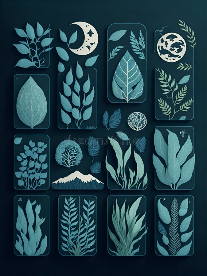 Essence of Different Natural Elements. the Sun, the Moon, the Ocean ...